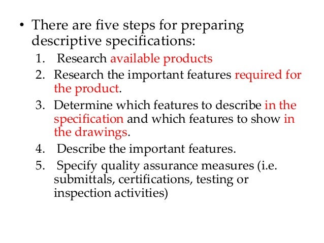 Specification writting civil construction