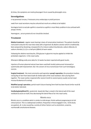 Specific chronic infections | DOC | Ear, Nose and Throat Conditions ...