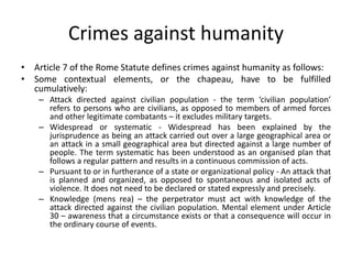 Specific crimes under icc | PPTX
