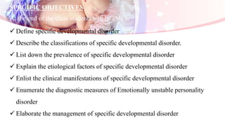 Specific developmental disorder | PPTX
