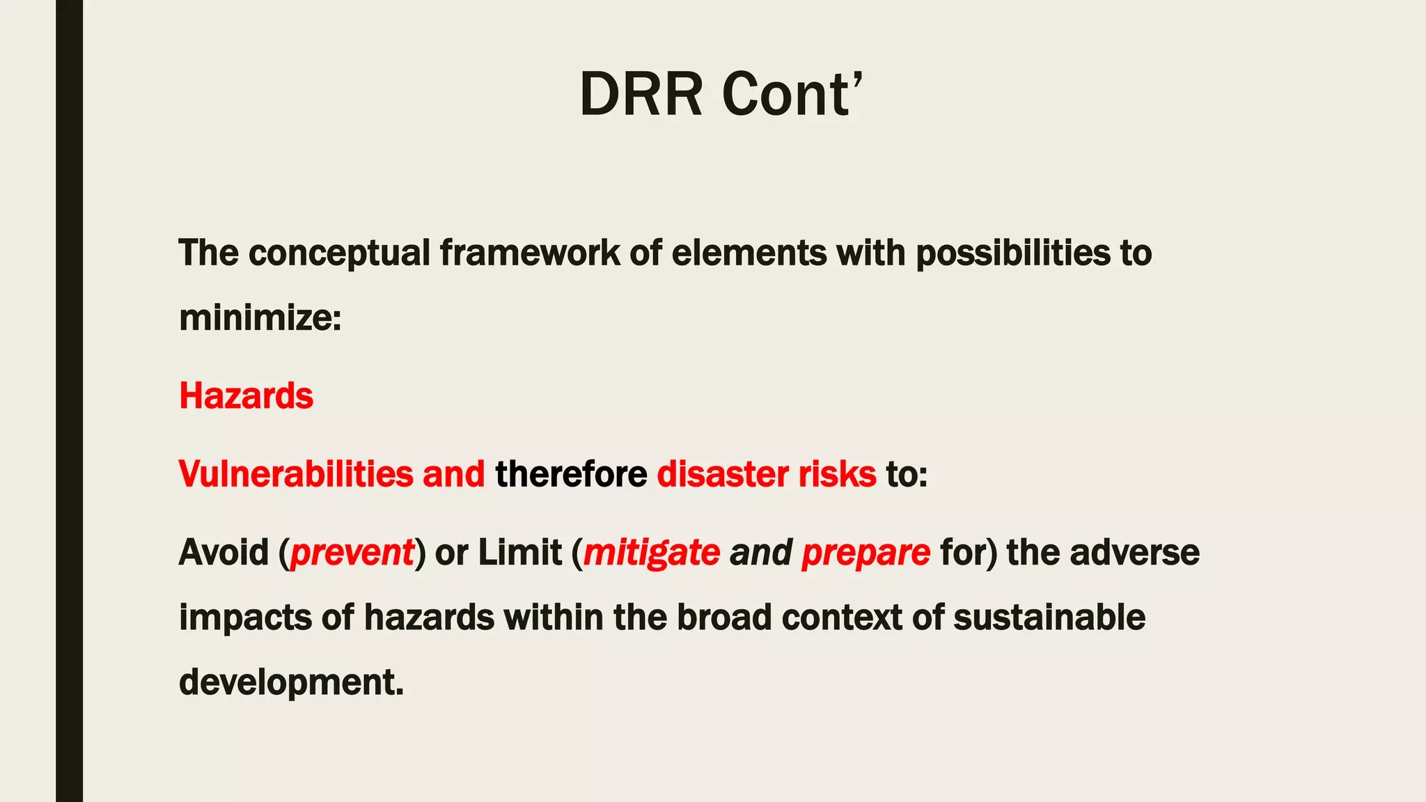 Specific disaster risk reduction actions | PPTX
