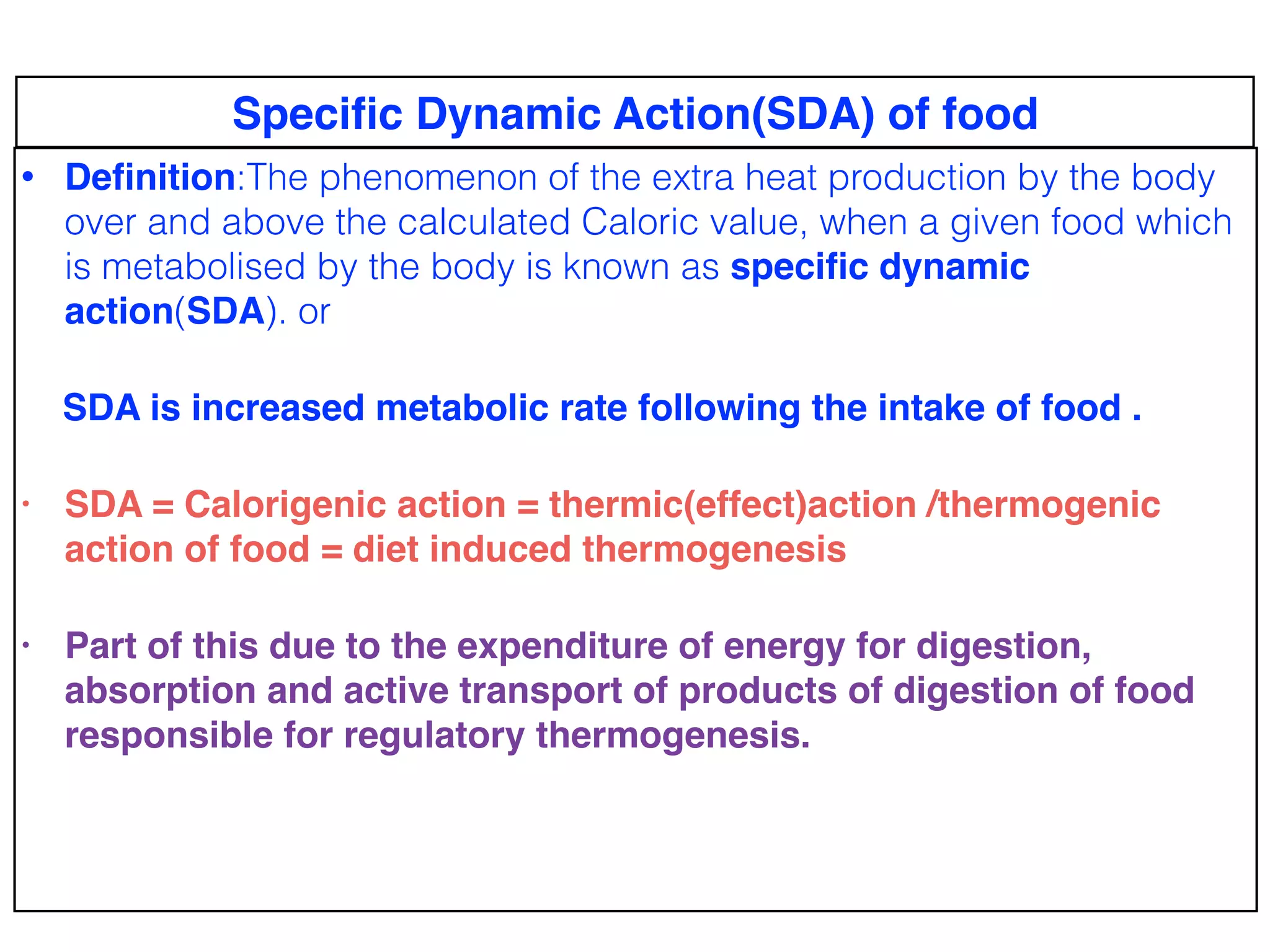 Specific dynamic action and nutrition | PDF