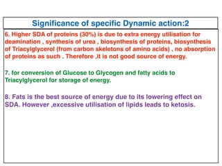 Specific dynamic action and nutrition | PDF