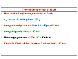 Specific dynamic action and nutrition | PDF