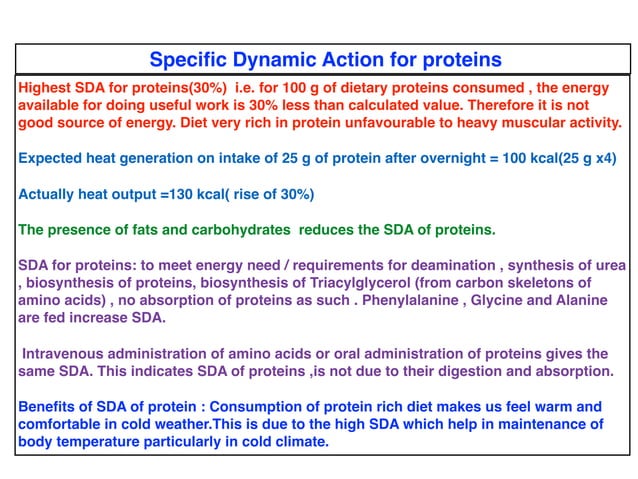 Specific dynamic action and nutrition | PDF