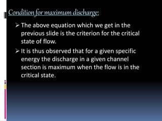 Specific Energy Curves | PPTX