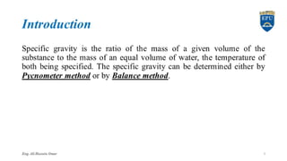 Specific gravity of bituminous materials | PDF
