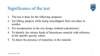 Specific gravity of bituminous materials | PDF