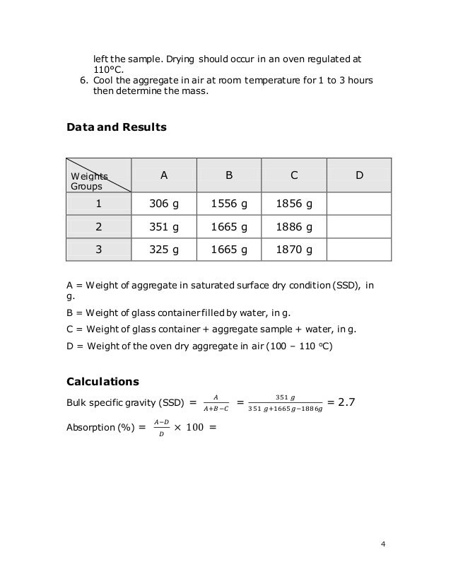 Specific gravity of Coarse aggregate Specific gravity of Coarse aggregate