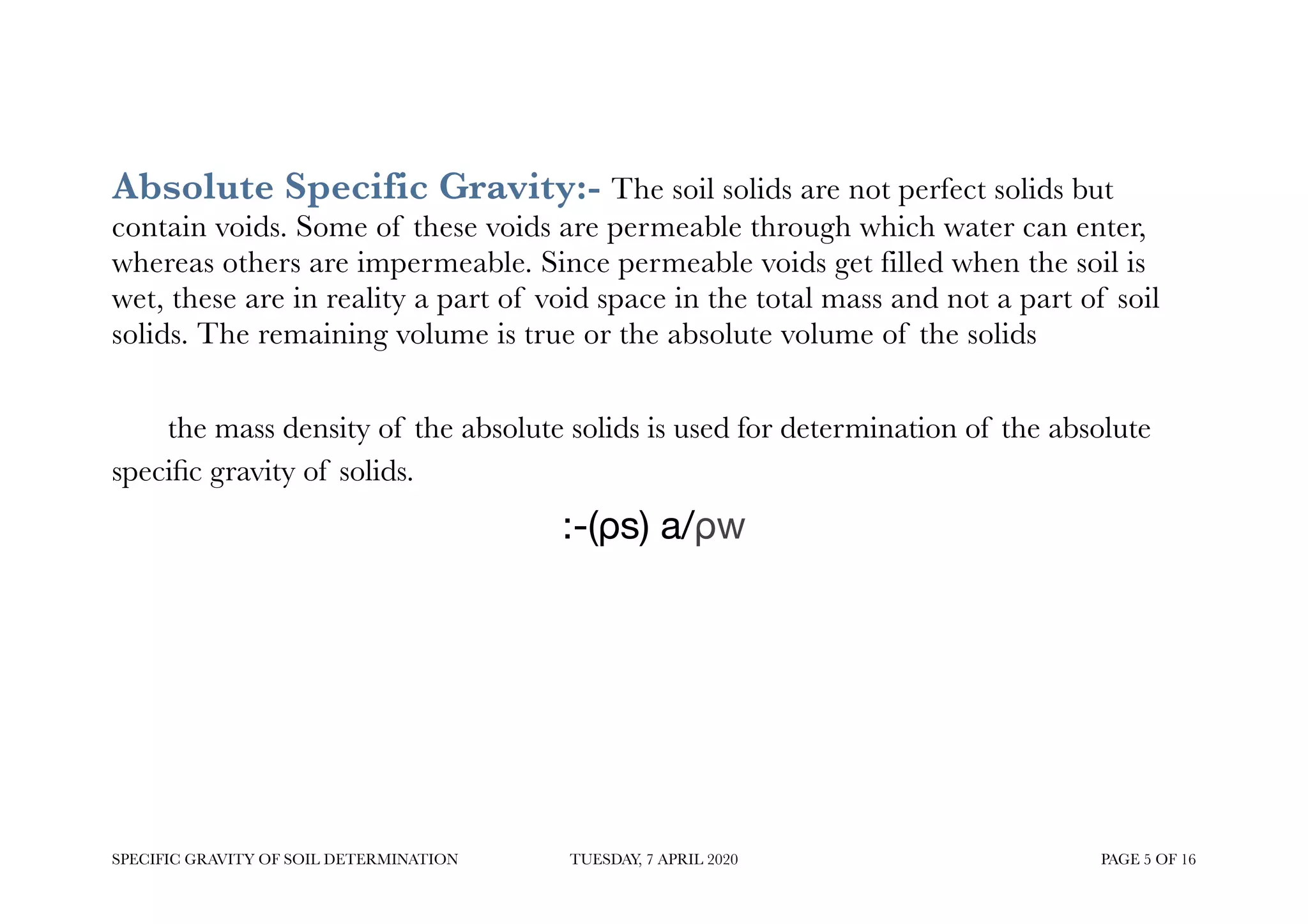 Specific gravity of soil | PDF