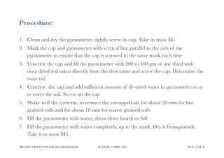 Specific gravity of soil | PDF