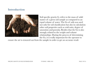 Specific gravity of soil | PDF