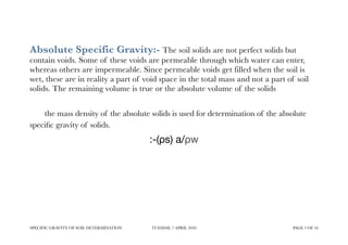 Specific gravity of soil | PDF