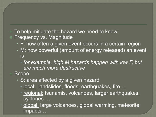 Specific hazards and mitigation | PPTX | Geography | Science