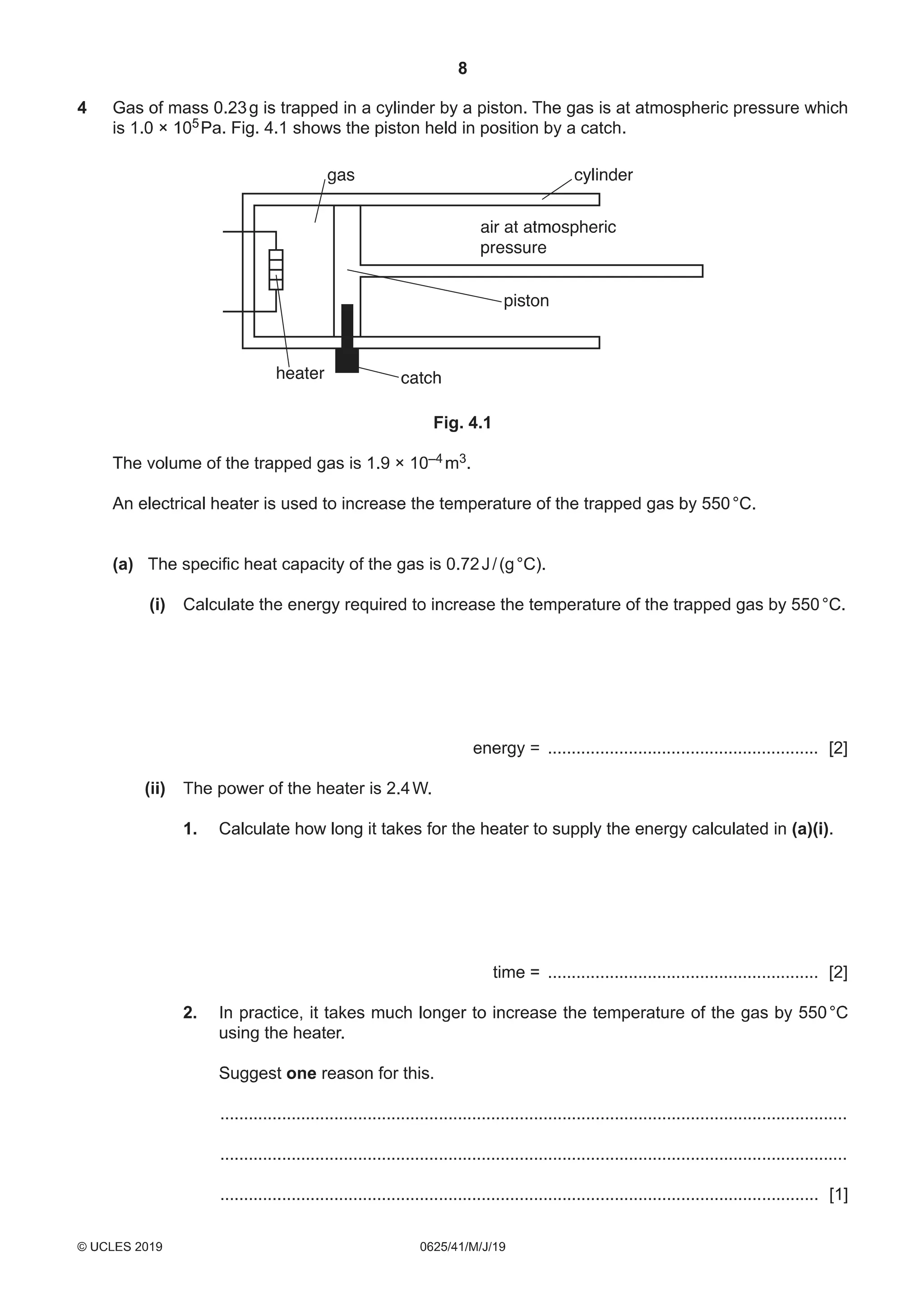 SPECIFIC HEAT CAPACITY WORKSHEET IGCSE PHYSICS | PDF