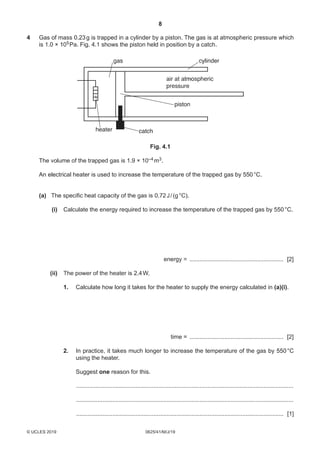 SPECIFIC HEAT CAPACITY WORKSHEET IGCSE PHYSICS | PDF