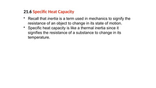 Specific Heat Capacity and Description of Thermal Energy | PPTX