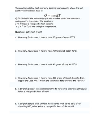 Specific Heat Ditto | DOC