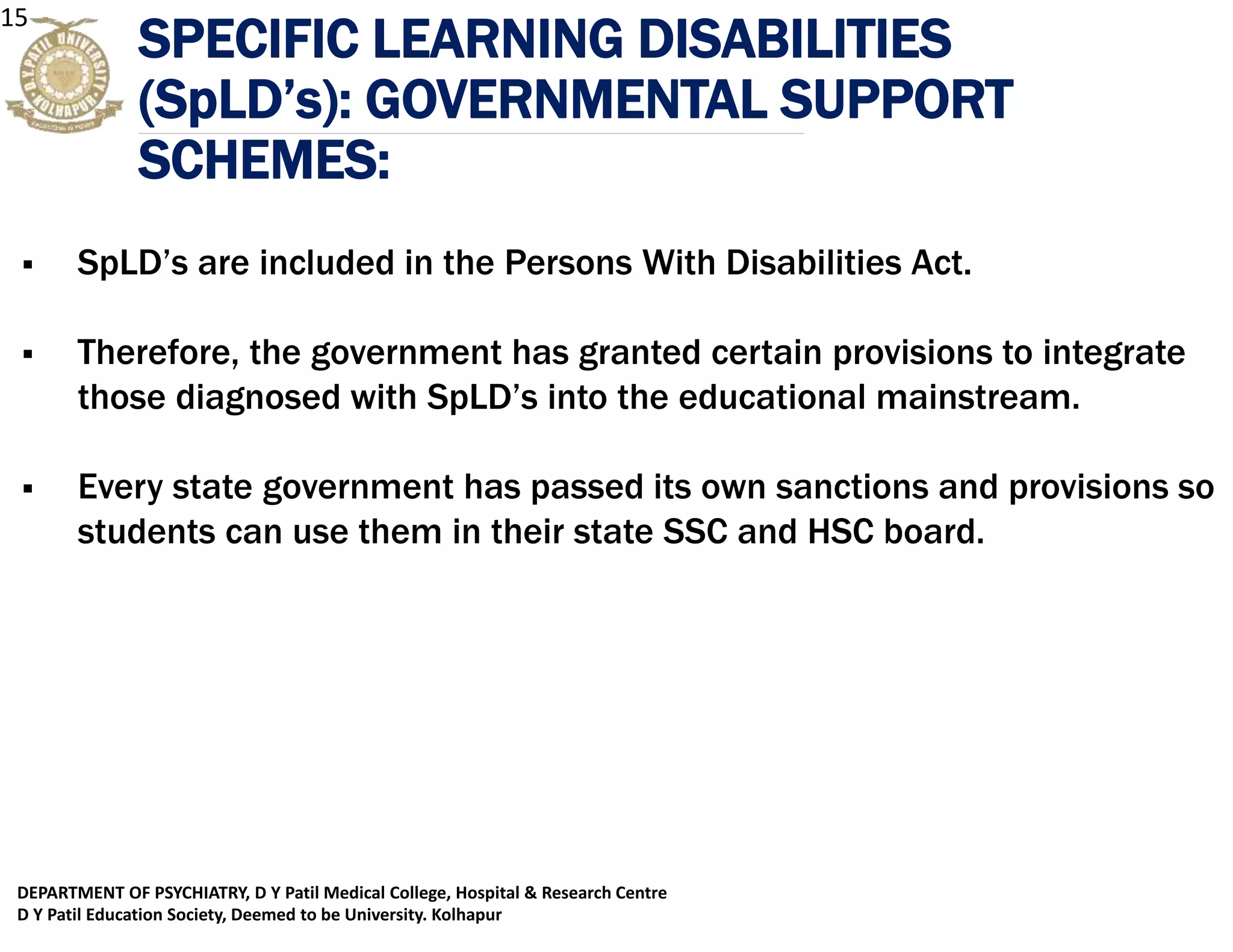Specific learning disabilities | PPTX