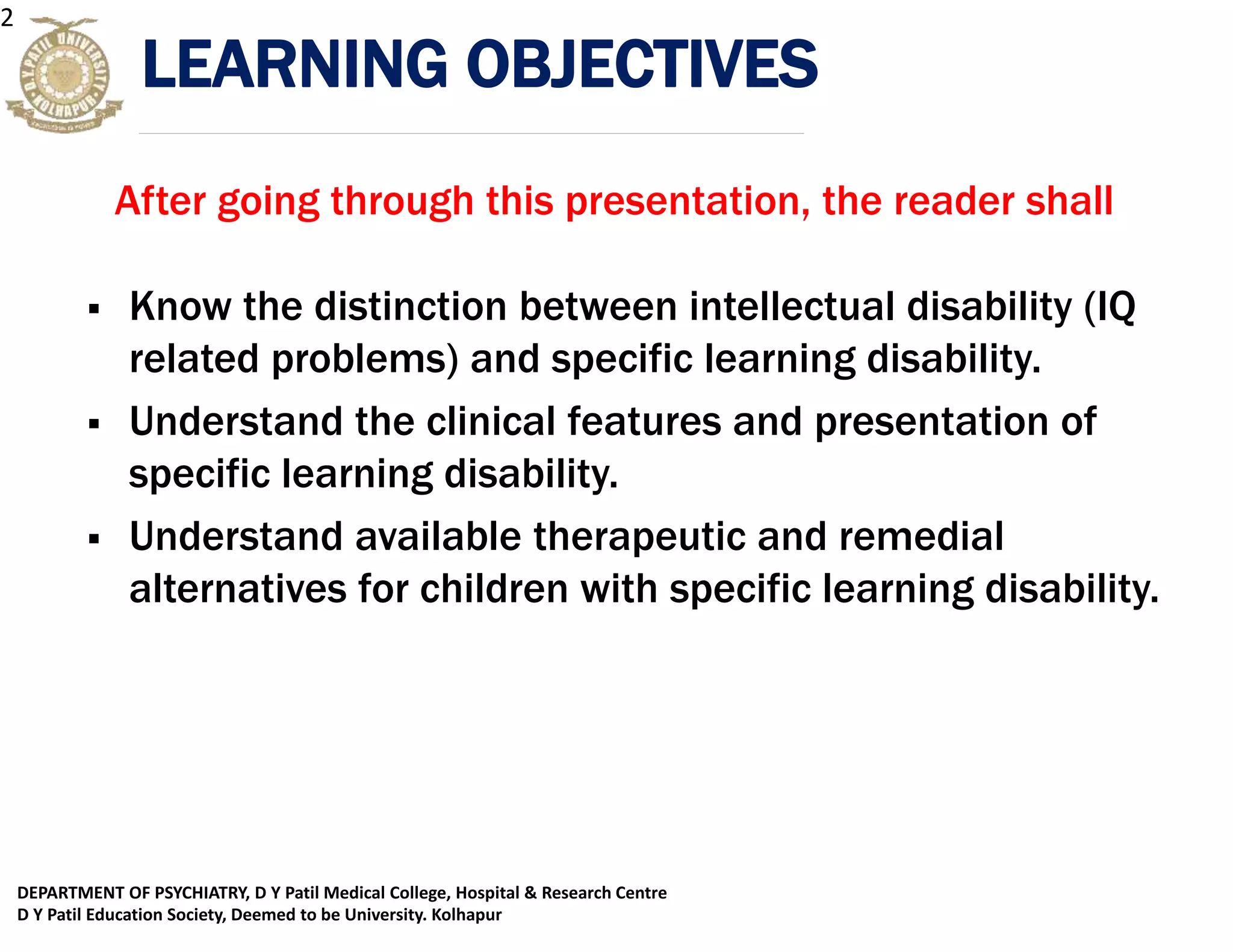 Specific learning disabilities | PPTX