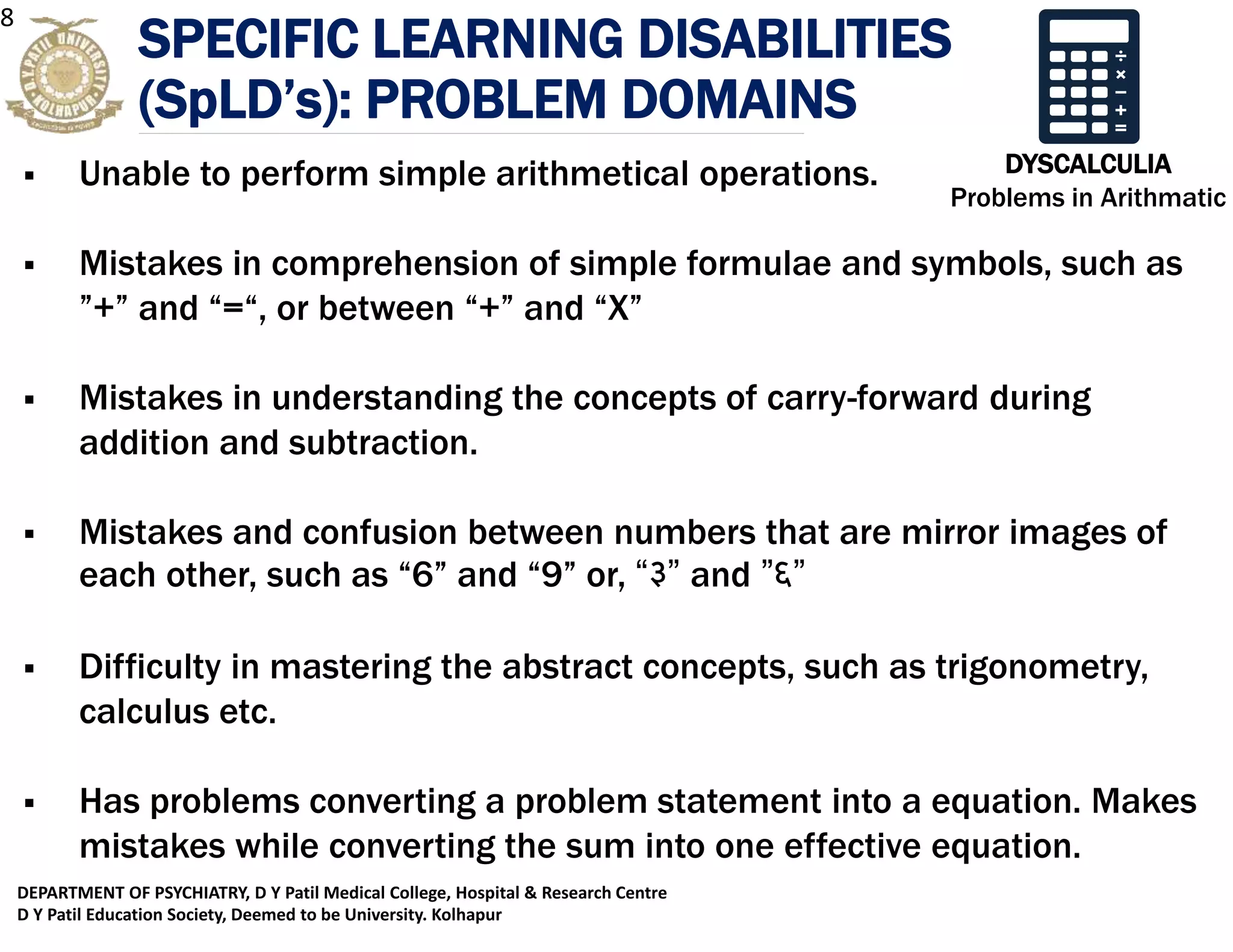 Specific learning disabilities | PPTX