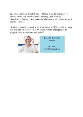 Specific Learning Disabilities Please provide examples of interve | PDF