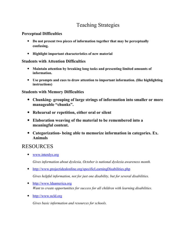 Specific learning disability | PDF
