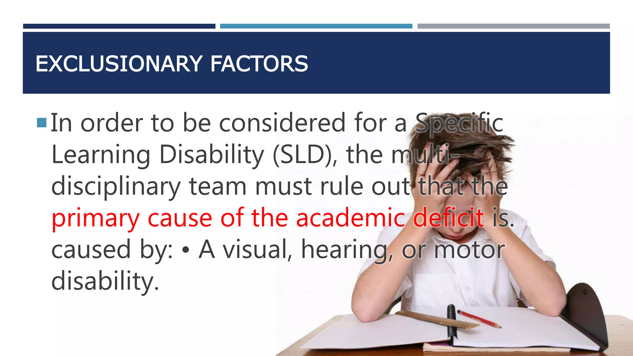 Specific learning disability Assessment and Curriculum | PPTX
