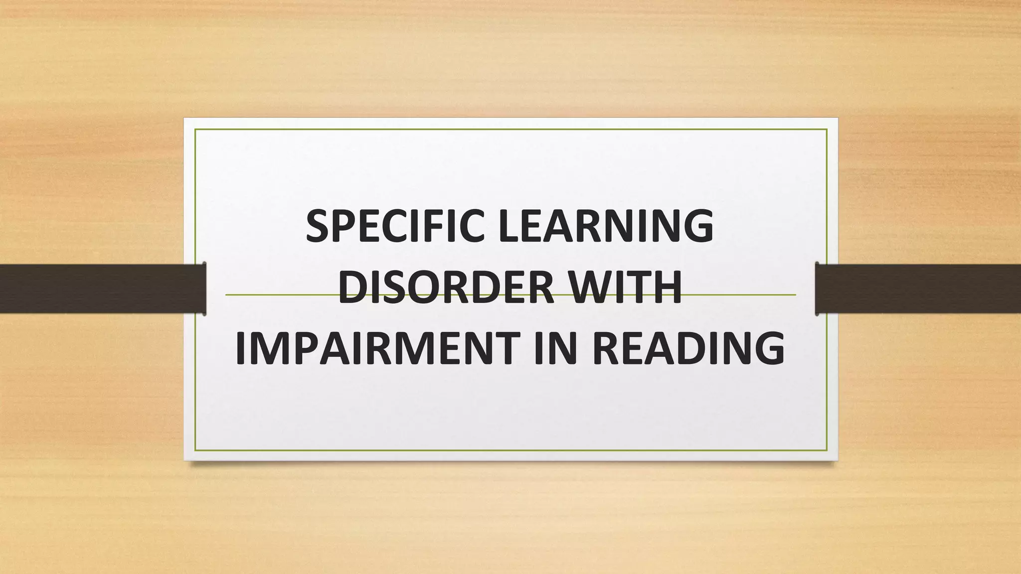 Specific learning disorder | PPT