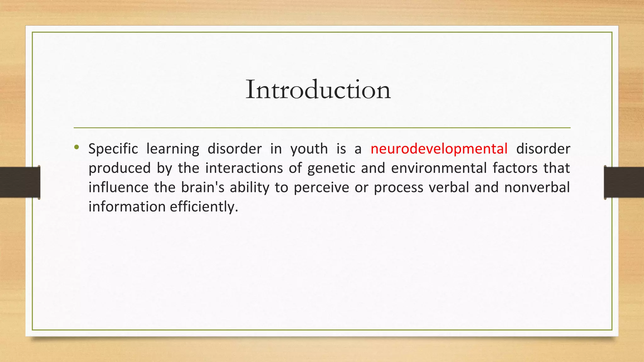 Specific learning disorder | PPT
