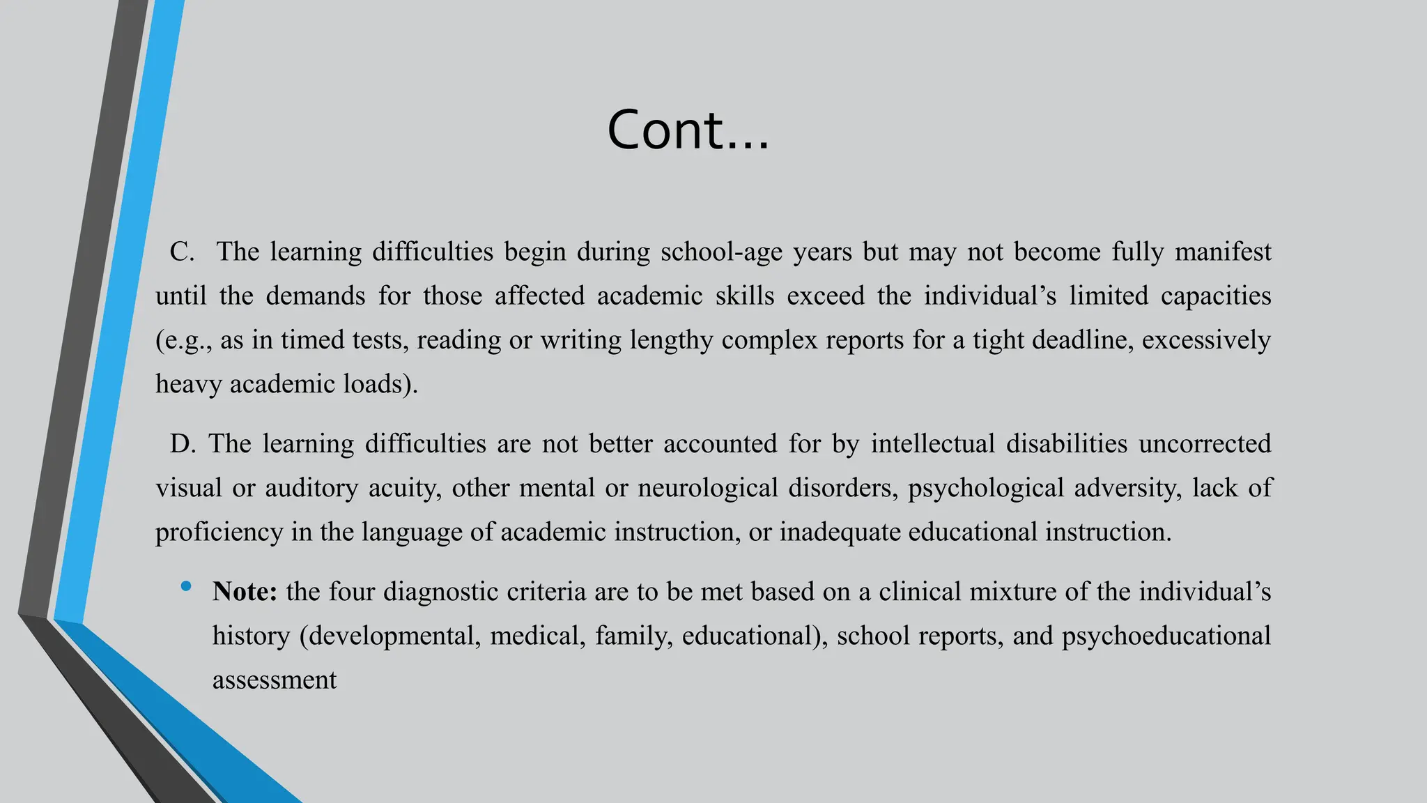 Specific learning disorder in DSM-V-TR pptx | PPTX