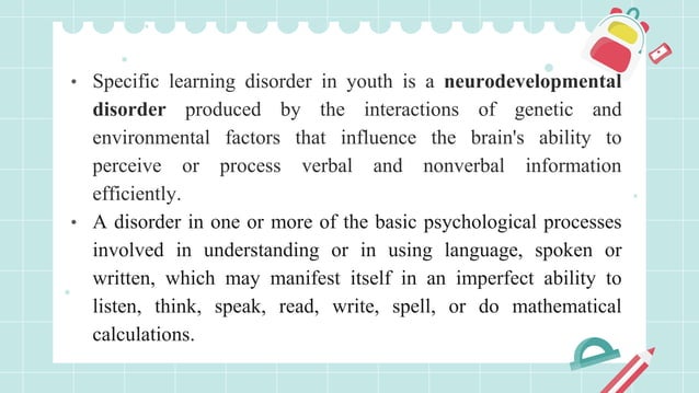 Specific learning disorder | PPTX | Brain and Nervous System Disorders ...