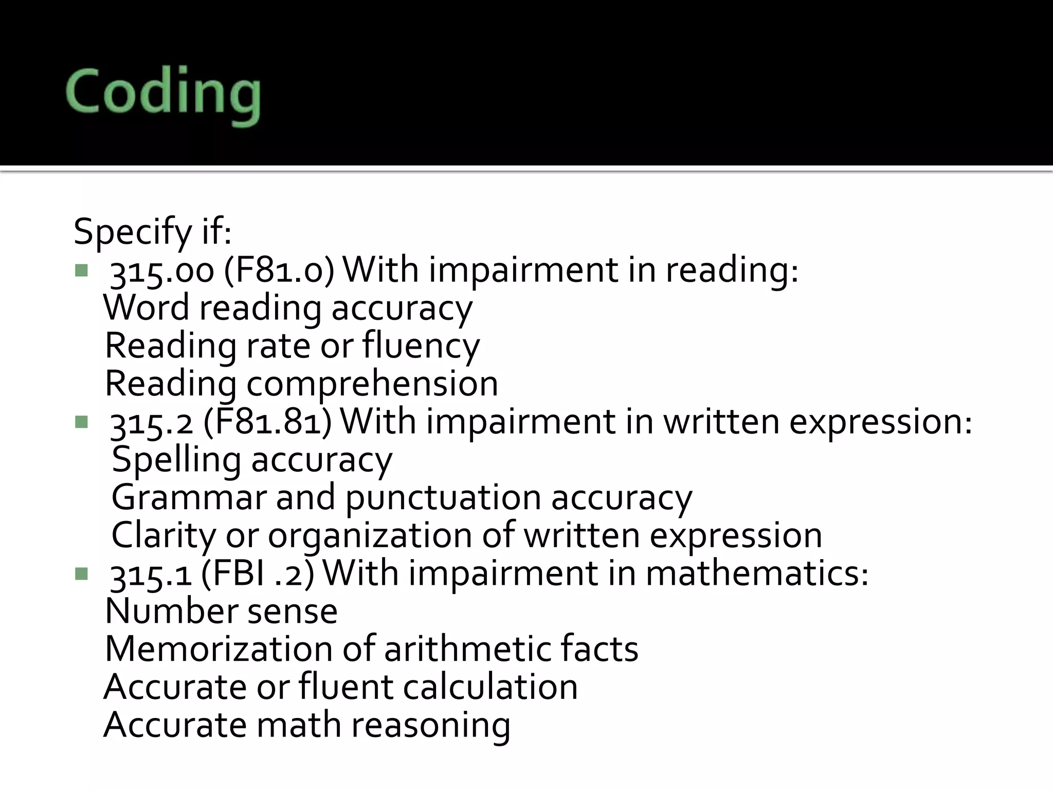 Specific learning disorders | PPTX