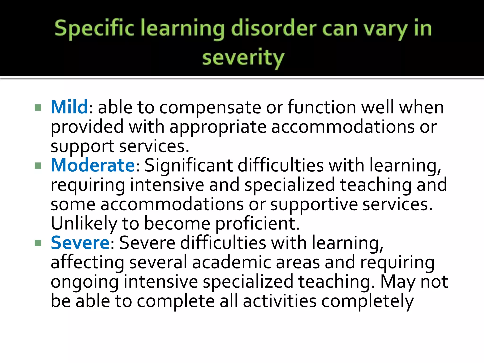 Specific learning disorders | PPTX