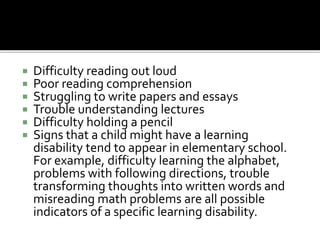 Specific learning disorders | PPTX