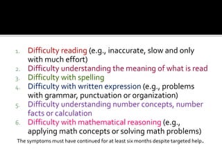 Specific learning disorders | PPTX