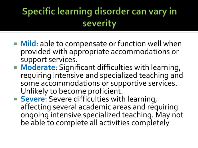 Specific learning disorders | PPTX | Brain and Nervous System Disorders ...