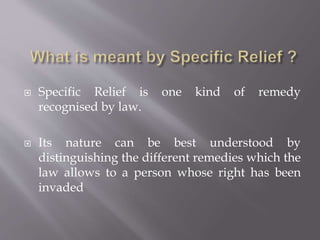 Summary of Specific relief act | PPTX