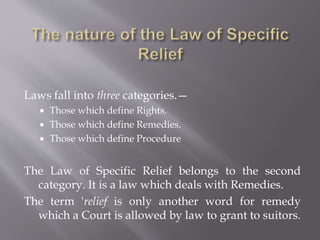 Summary of Specific relief act | PPTX | Law