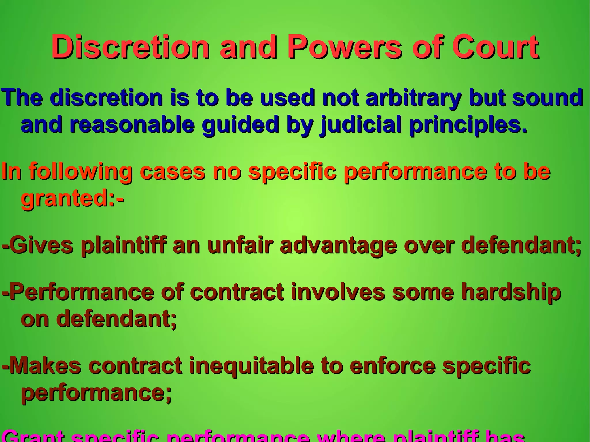 Specific Relief Act 1963 | PPT