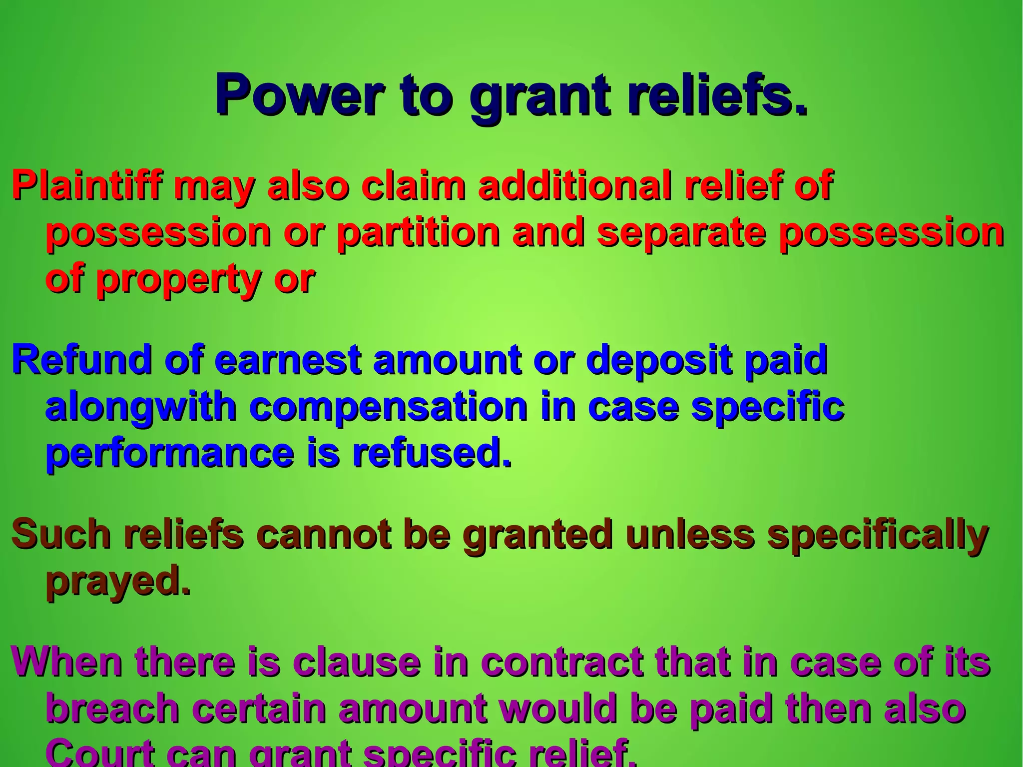 Specific Relief Act 1963 | PPT