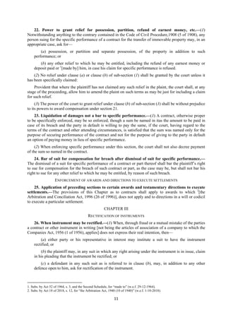 Specific Relief Act 1963 | PDF