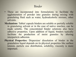 Specific role of excipients in tablet production | PPT