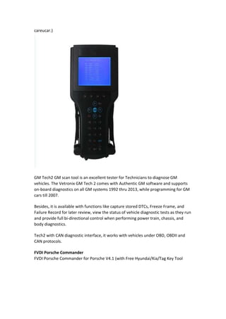 Specific tools respectively for scania, gm and porsche | PDF