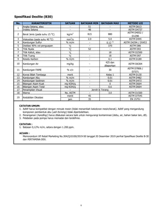 Specifikasi Product Bahan Bakar Minyak pdf | PDF