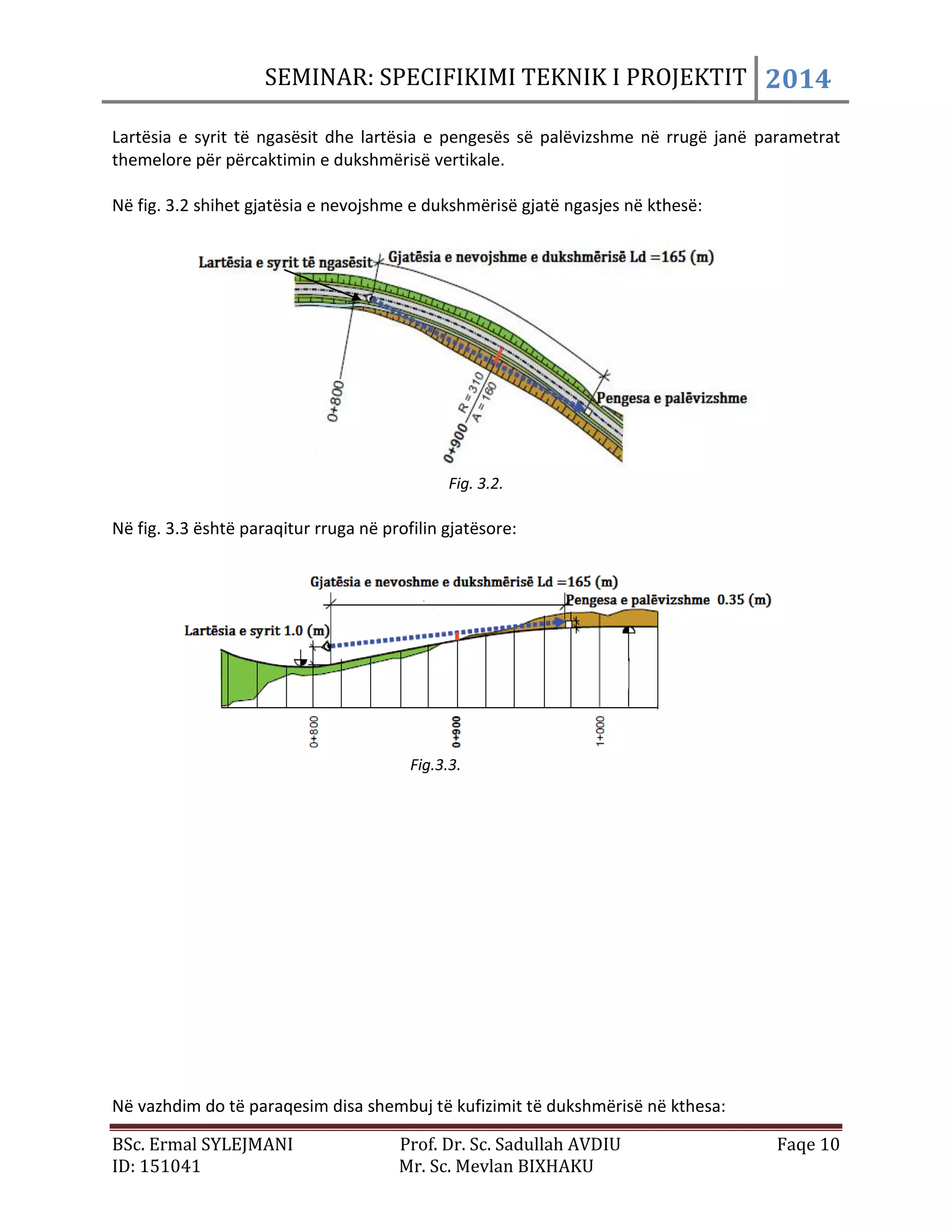 Specifikimi teknik/Planung von Straßen/Road design | PDF