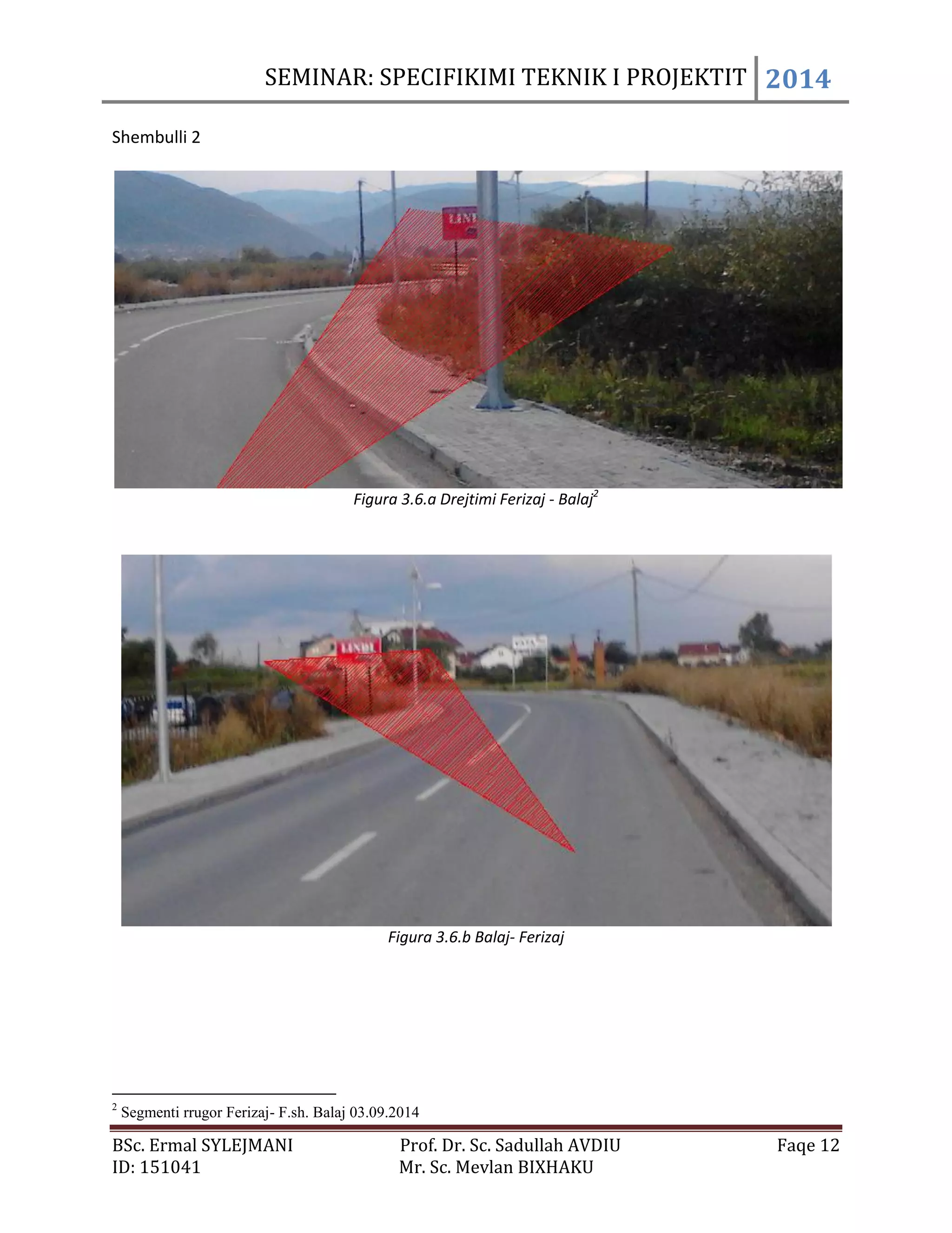 Specifikimi teknik/Planung von Straßen/Road design | PDF