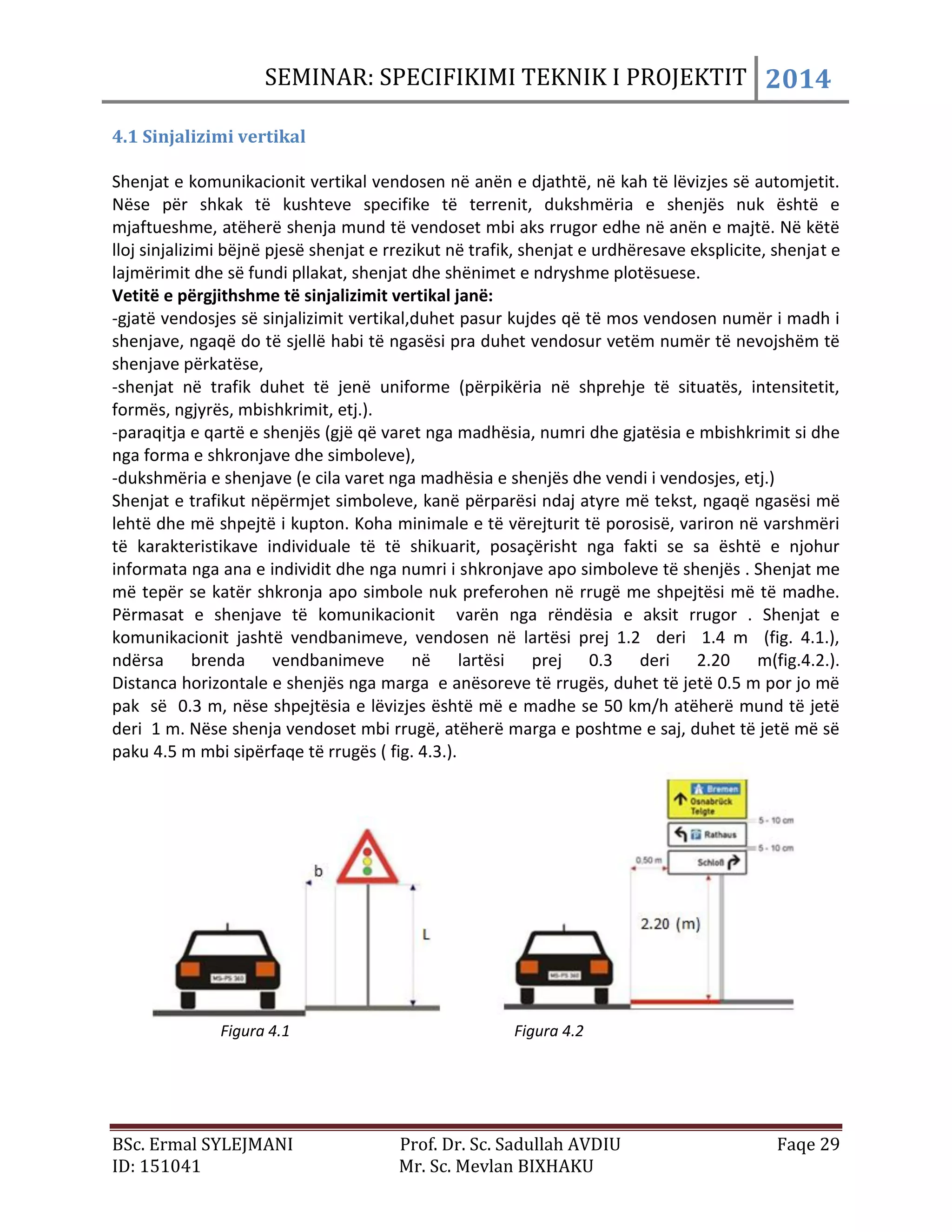 Specifikimi teknik/Planung von Straßen/Road design | PDF