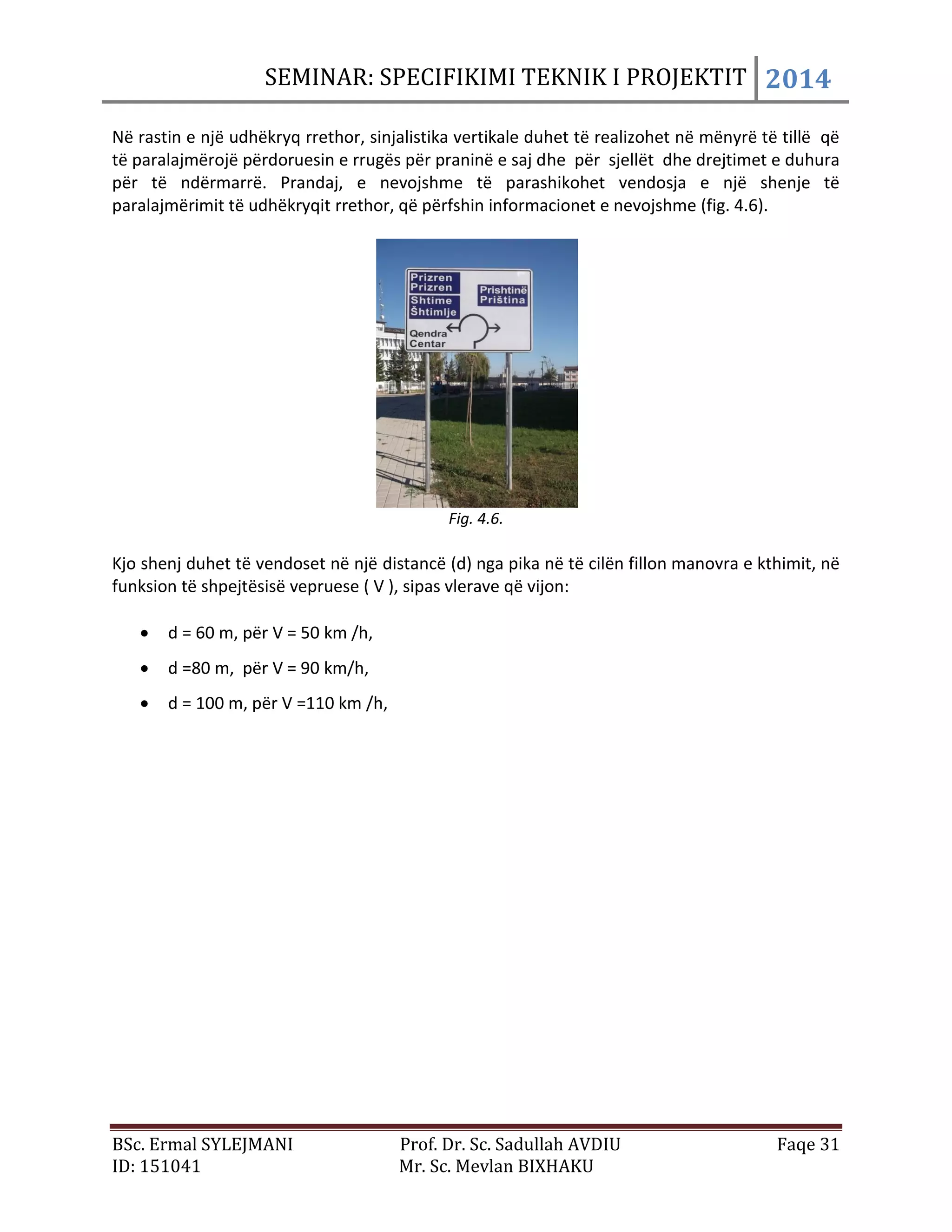 Specifikimi teknik/Planung von Straßen/Road design | PDF