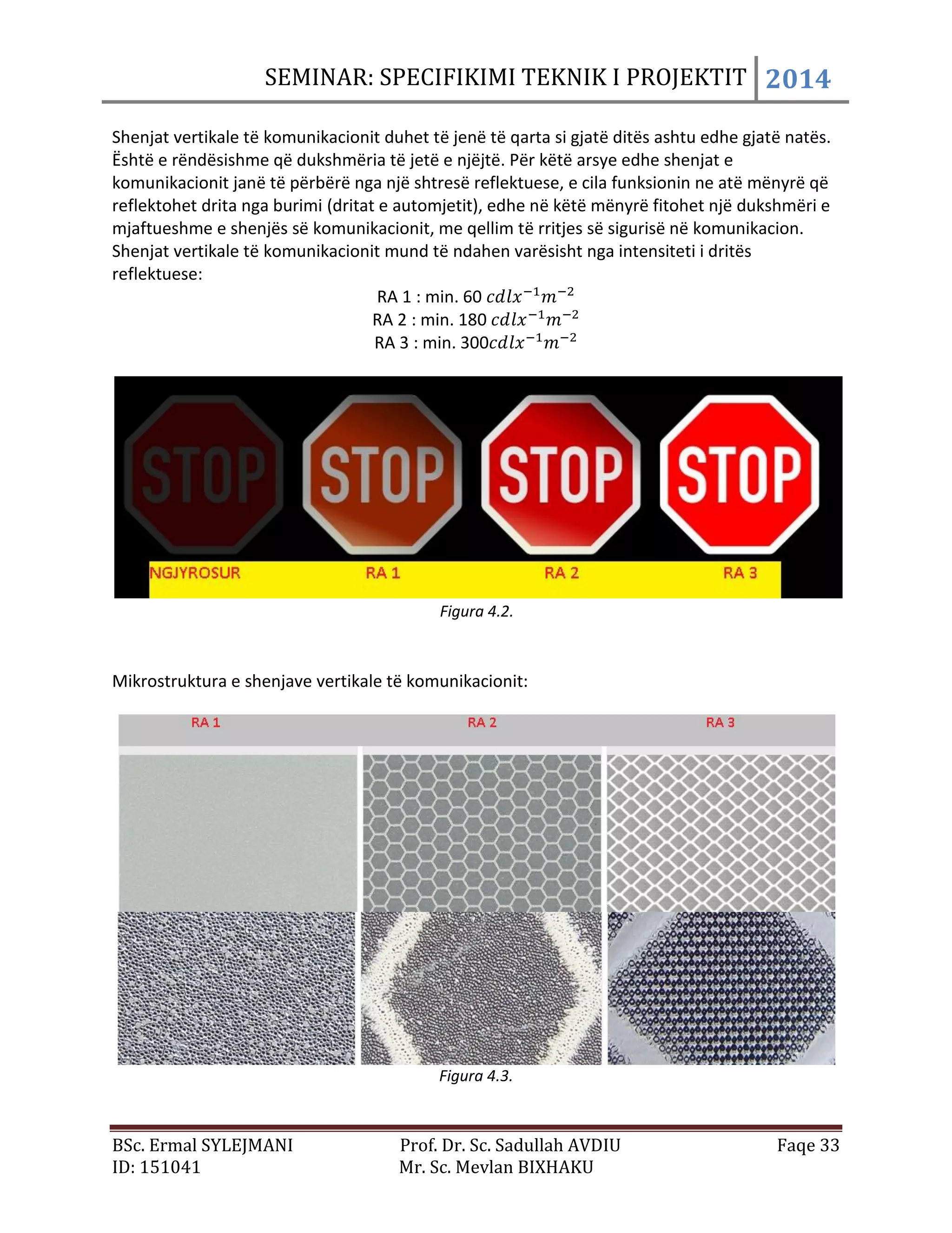 Specifikimi teknik/Planung von Straßen/Road design | PDF